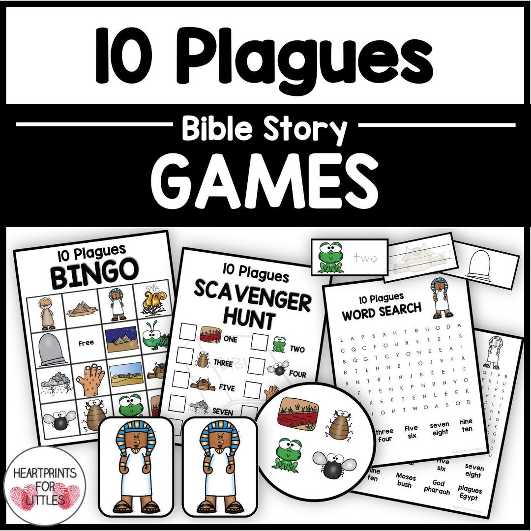 10 Plagues Bible Story Games, Bingo, Memory Match, Scavenger Hunt ...
