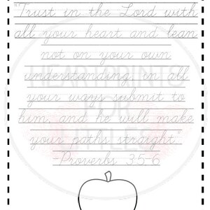 Back to School Bible Verse Handwriting Practice, Bible Verse Tracing ...