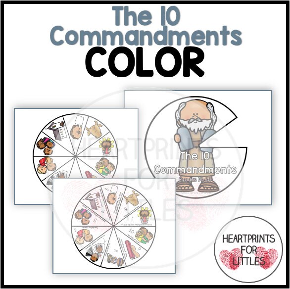 The 10 Commandments Bible Story Wheel Bible Story Craft - Etsy