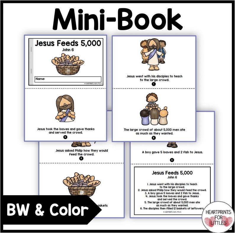 Jesus Feeds 5,000 Bible Story Sequencing Activities (digital Download ...