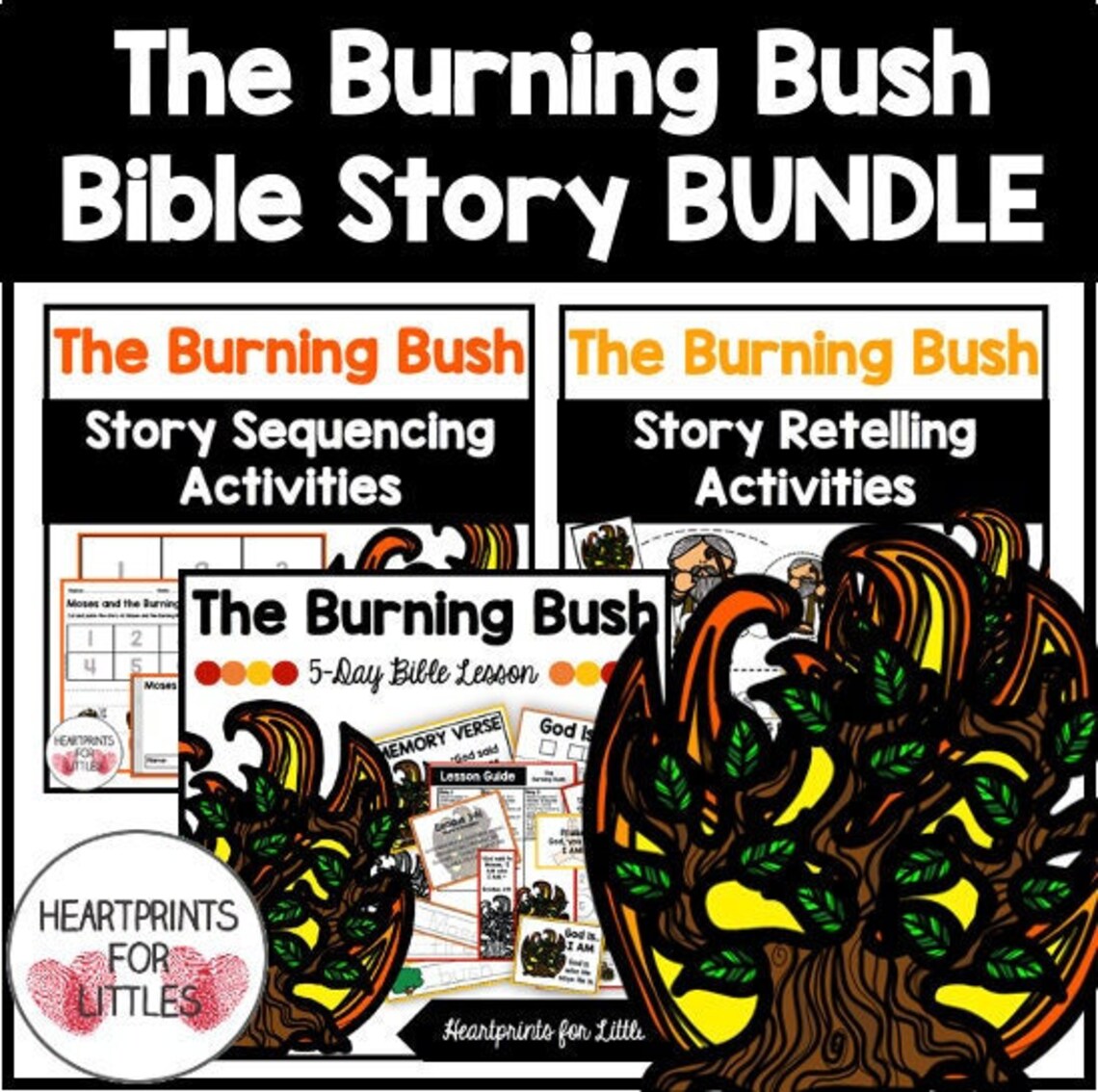 Moses and the Burning Bush Bible Story Bundle 5-day Bible - Etsy