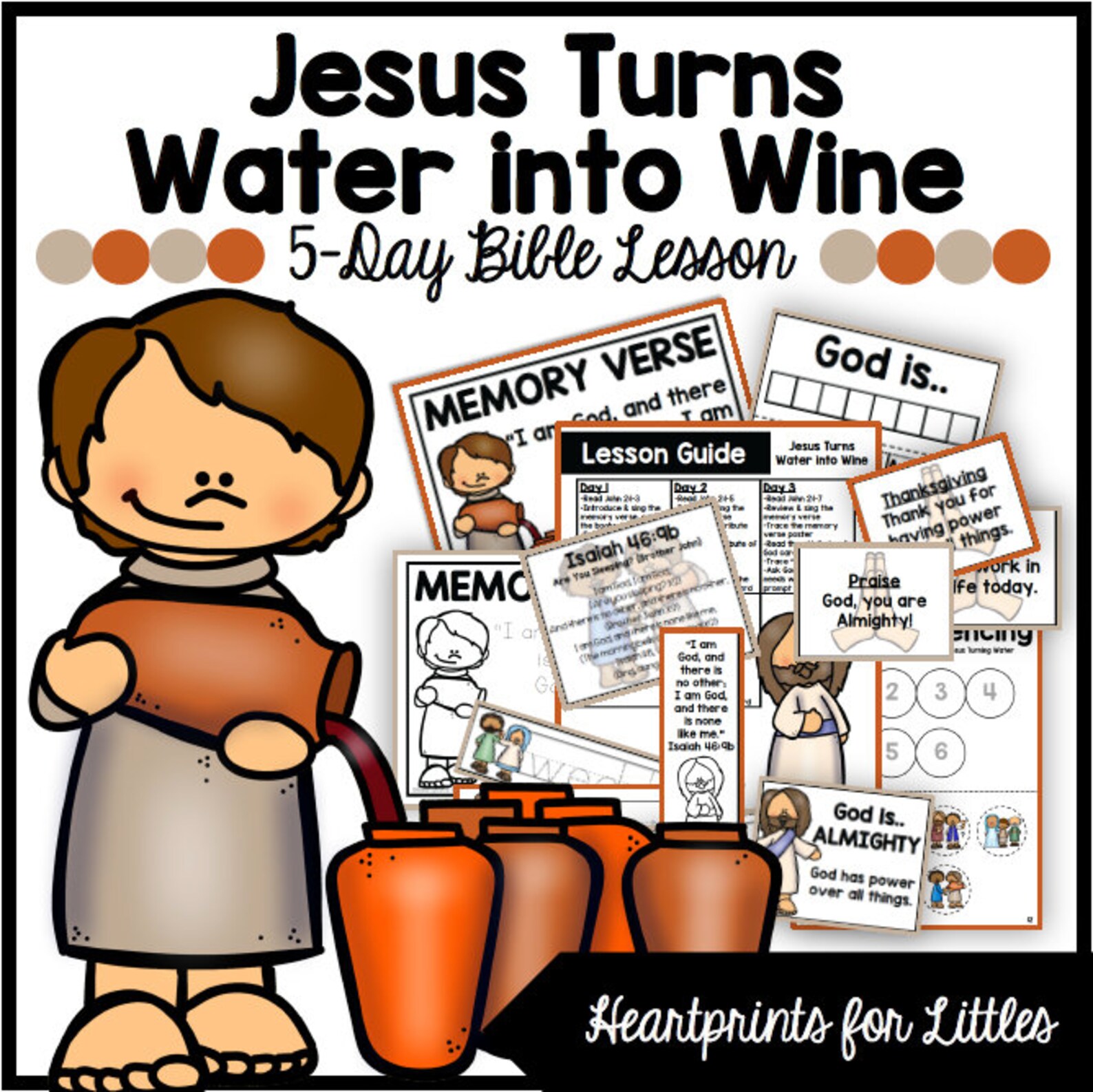 Jesus Turns Water Into Wine Bible Story Bundle, Activities (digital ...