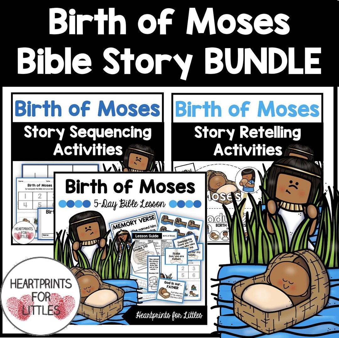 Birth of Moses Bible Story Bundle, Bible Story Activities, 1 FREE ...