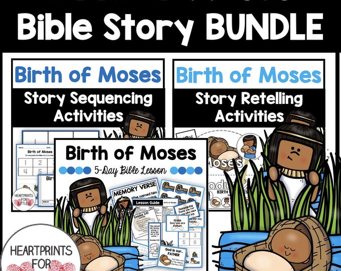 Bible Bundle Activity Prophet Moses Christian Printables Old Testament ...