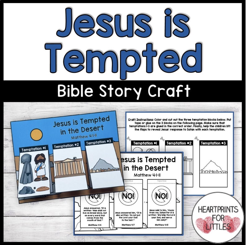 Jesus is Tempted Bible Craft, Sunday School Activity & Craft (digital ...