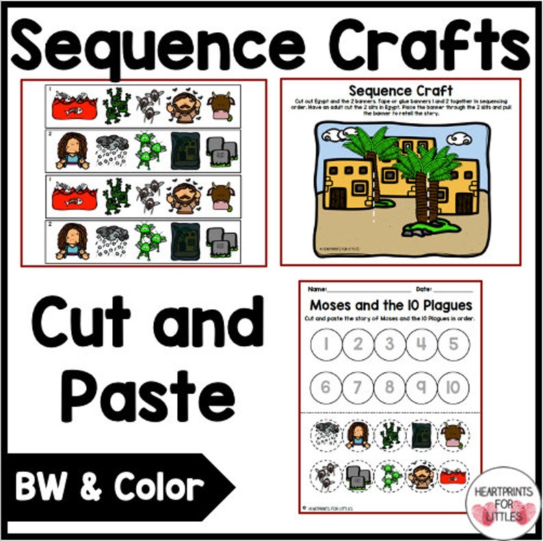 Moses Bible Story Sequencing Activities for Kids Homeschool - Etsy