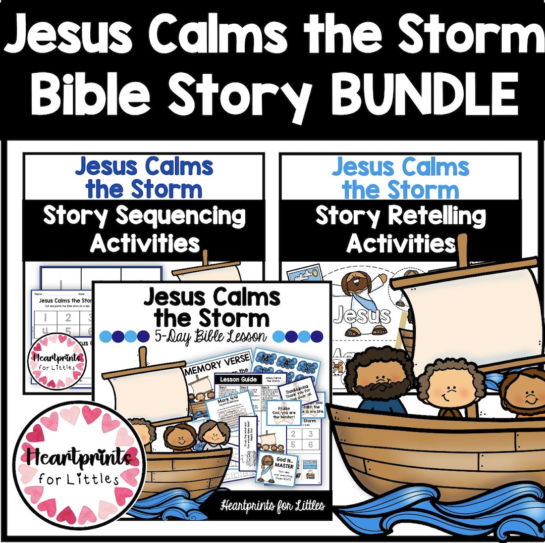 Jesus Calms the Storm Bible Story Bundle, Activities (digital Download ...