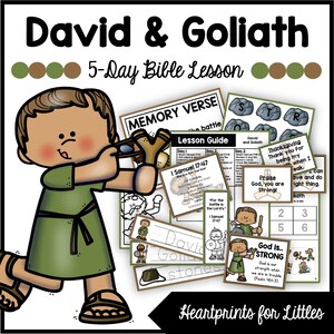 David and Goliath Bible Story Bundle, 5-day Bible Lesson, Sequencing ...