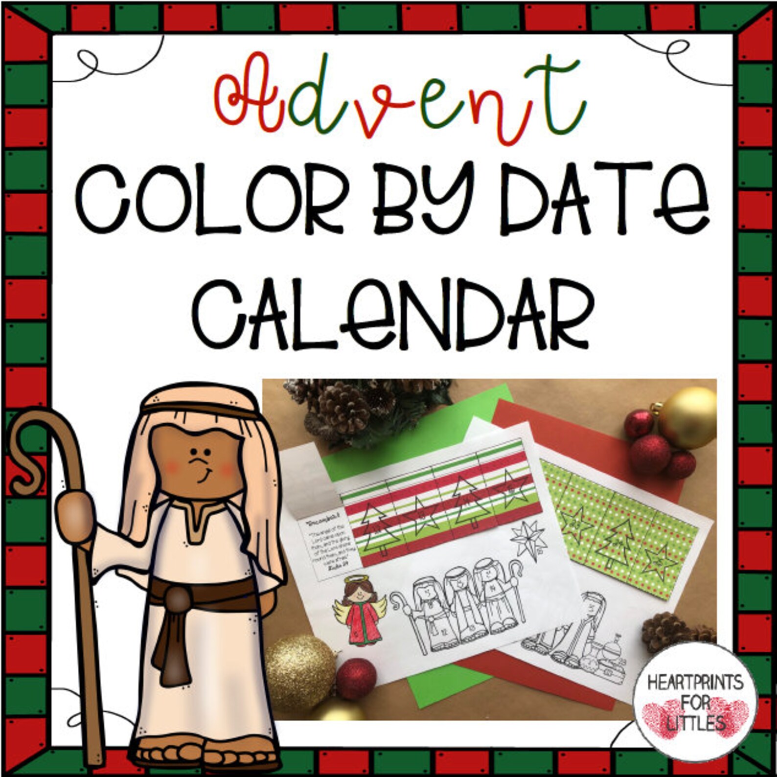 Advent Color by Date Calendar for Kids, Advent Printable, Homeschool ...