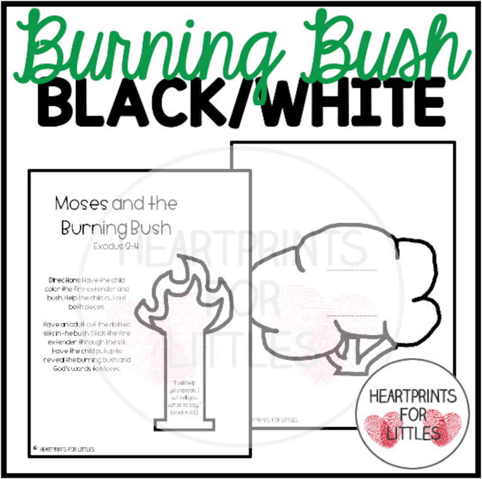 Moses and the Burning Bush Bible Craft for Kids Sunday School - Etsy