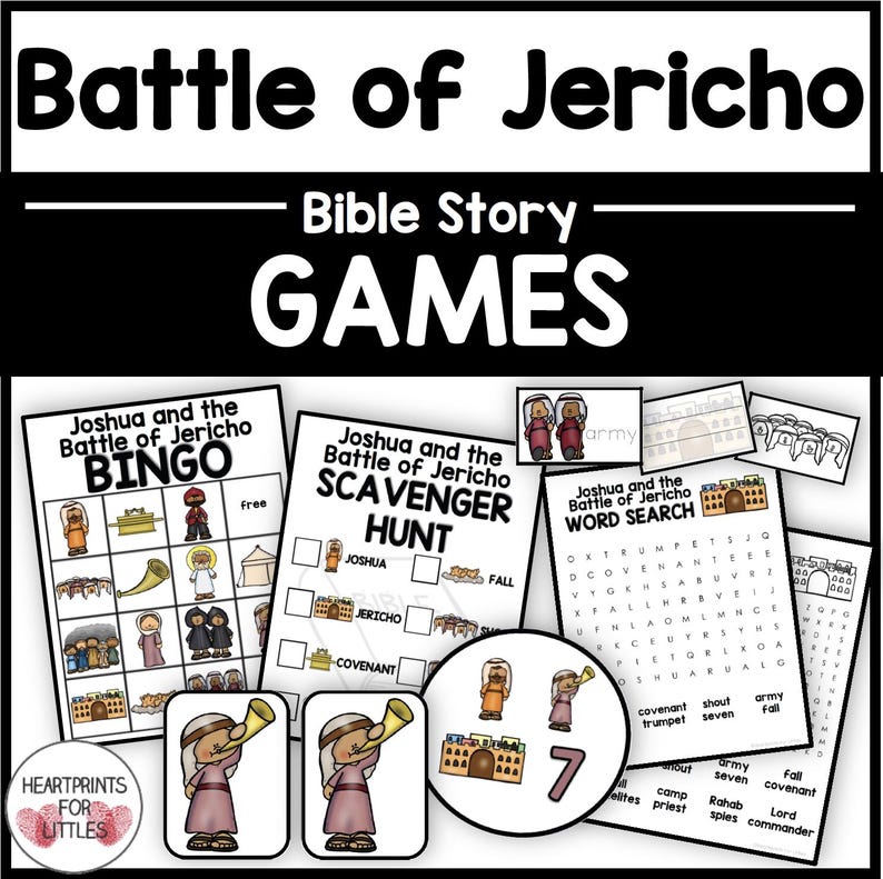 Joshua and the Battle of Jericho Bible Games, Bingo, Memory Match ...