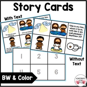 Baptism of Jesus Bible Story Sequencing Activities for Kids, Homeschool ...