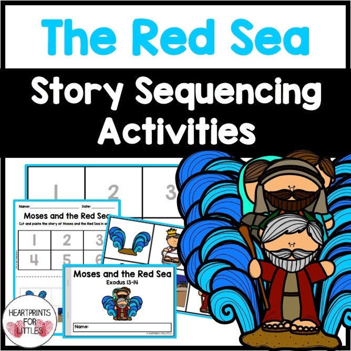 Moses and the Red Sea Bible Story Sequencing Activities for - Etsy