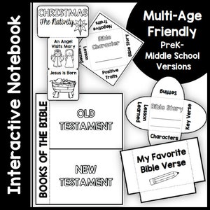 Bible Interactive Notebook for Multi-ages, Sunday School Activities ...