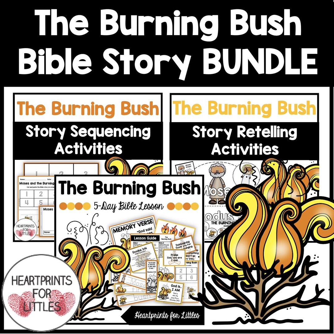 Moses and the Burning Bush Bible Story Bundle, 5-day Bible Lesson ...