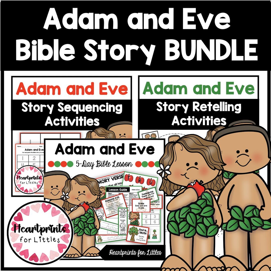 Adam and Eve Bible Story Bundle, Bible Story Activities, 1 FREE Product ...
