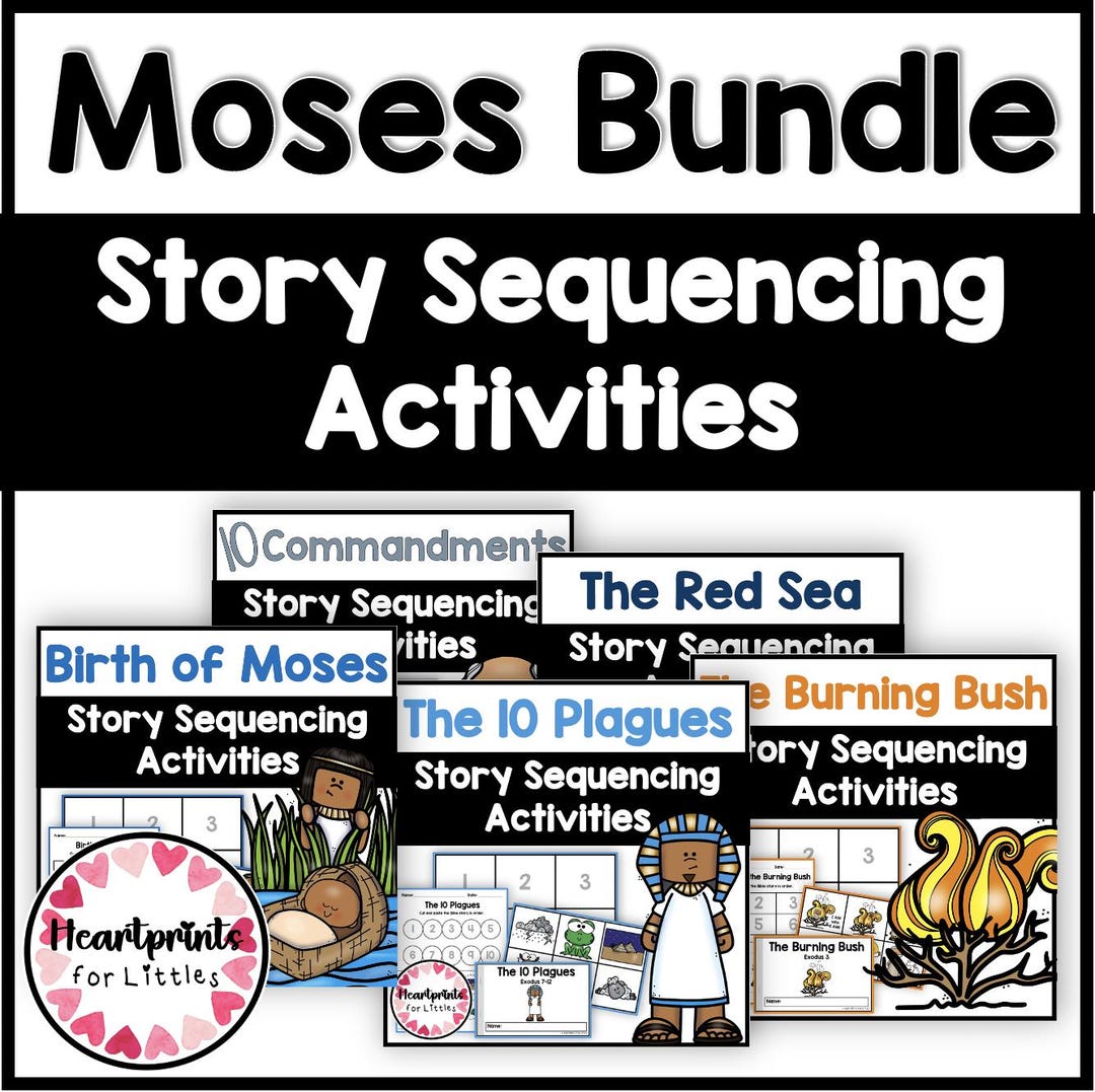 Moses Bible Story Sequencing Activities Bundle (digital Download) - Etsy