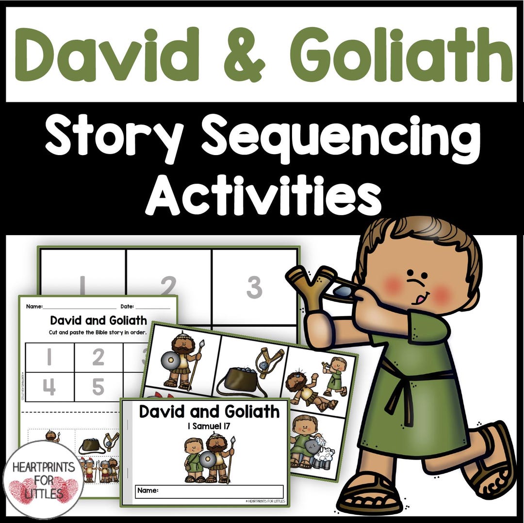 David and Goliath Bible Story Sequencing Activities (digital Download ...