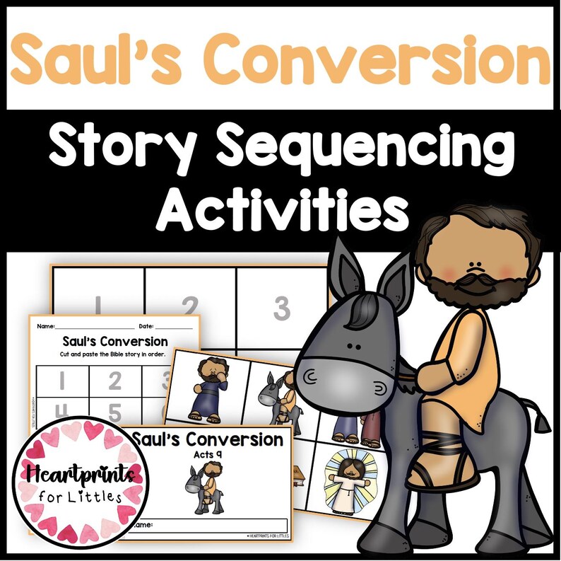 Saul's Conversion Bible Story Bundle, Bible Story Activities, 1 FREE ...