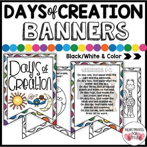 7 Days of Creation Classroom Banners, Bible Decorations, Church ...