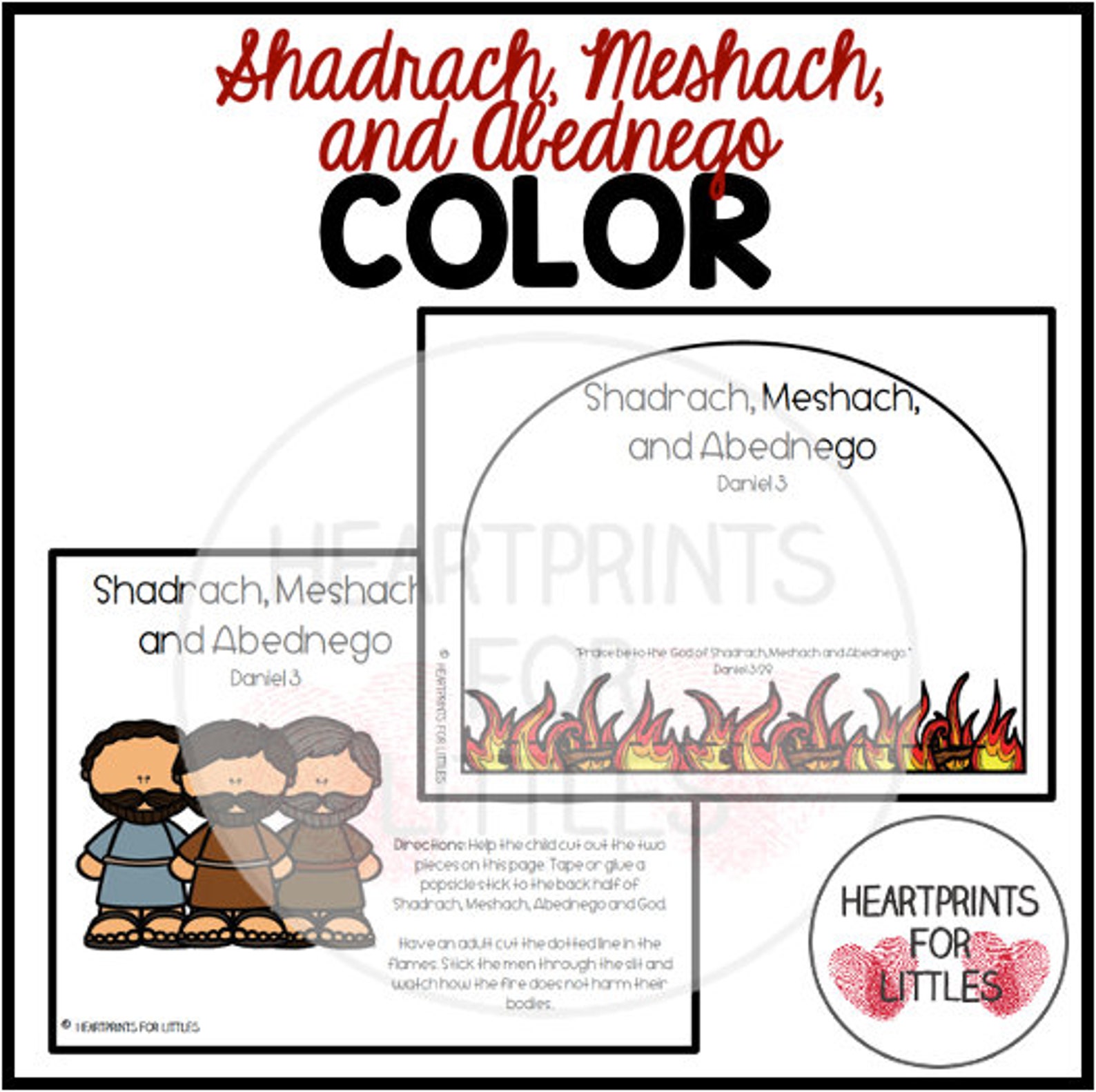 Shadrach Meshach and Abednego Bible Craft for Kids Sunday - Etsy