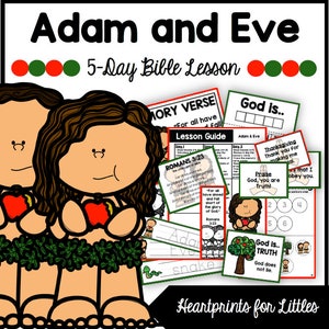 Adam and Eve Bible Story Bundle, 5-day Bible Lesson, Sequencing ...