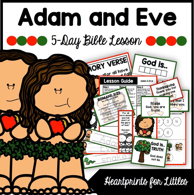 Adam and Eve Bible Story Bundle, 5-day Bible Lesson, Sequencing ...