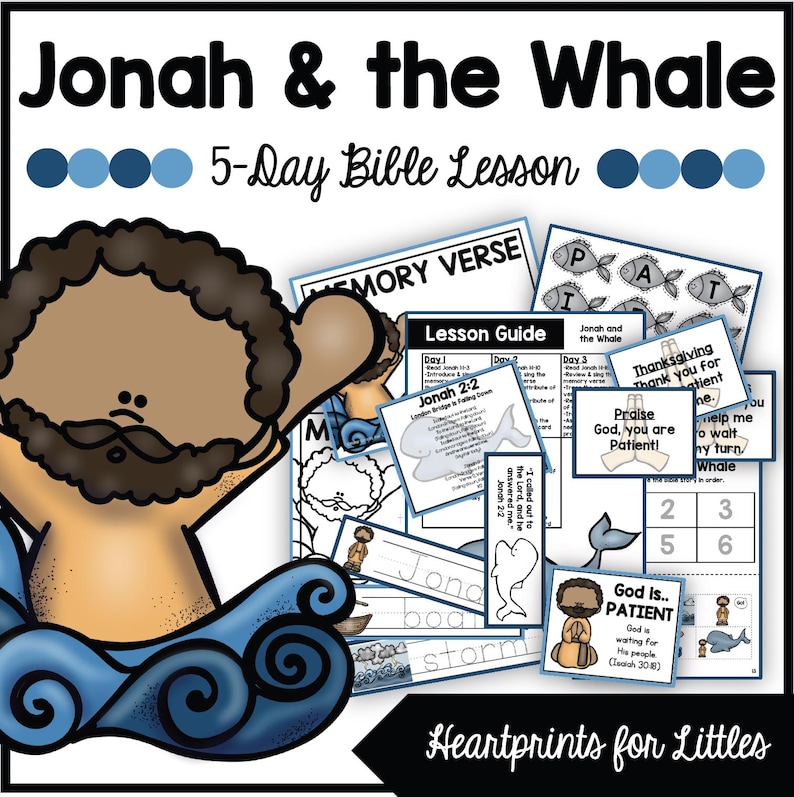 Jonah and the Whale Bible Lesson, Homeschool & Sunday School Activities ...