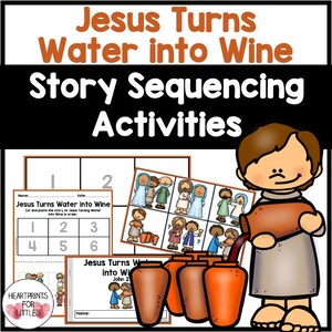 Jesus Turns Water Into Wine Bible Story Bundle, 5-day Bible Lesson ...