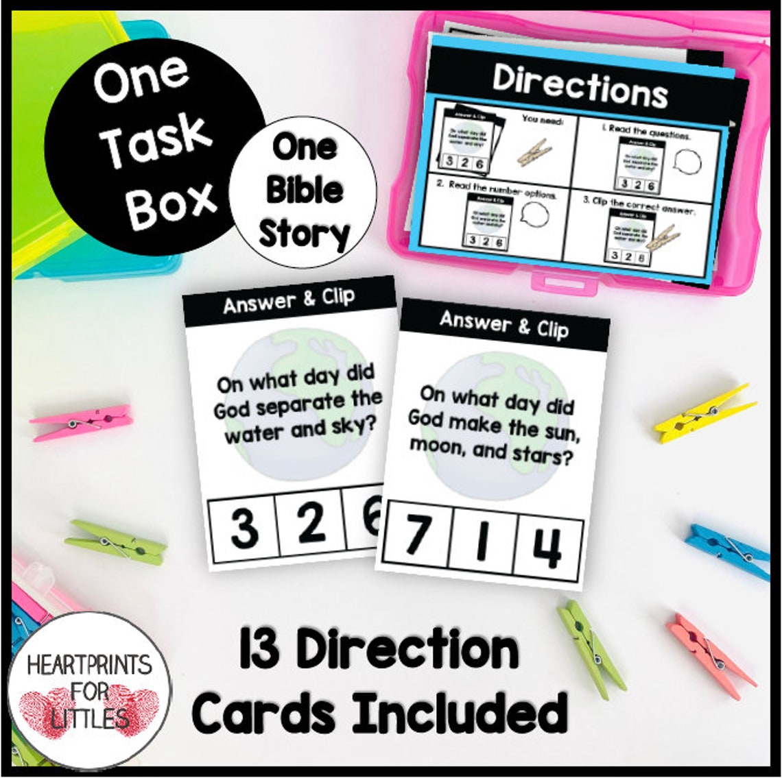 7 Days of Creation Task Cards, Bible Activities, Sunday School ...