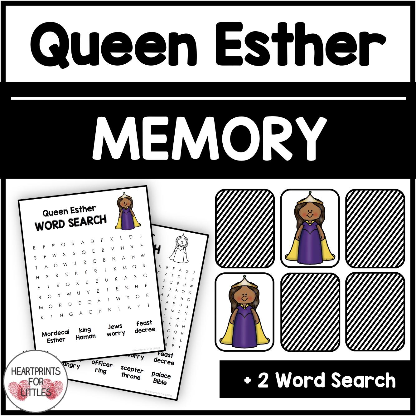 Queen Esther Bible Story Games, Bingo, Memory Match, Scavenger Hunt ...