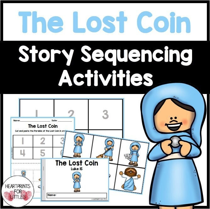 The Parable of the Lost Coin Bible Story Sequencing Activities for Kids ...