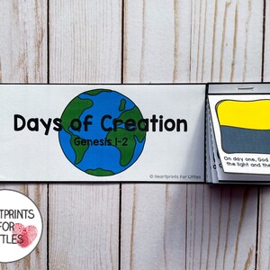 7 Days of Creation Flip Book, Bible Story Booklet, Sunday School ...