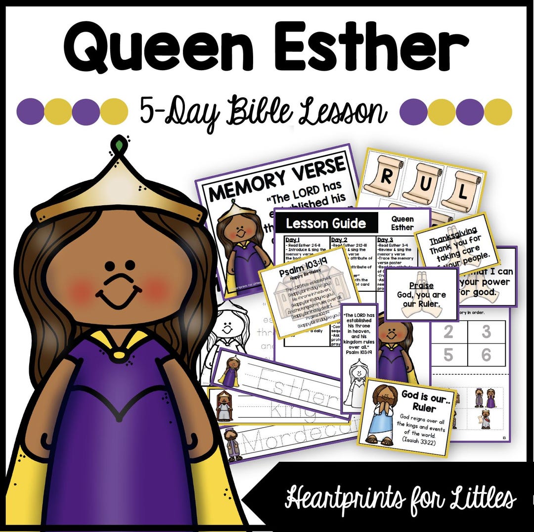 Queen Esther Bible Lesson, Homeschool & Sunday School Activities ...