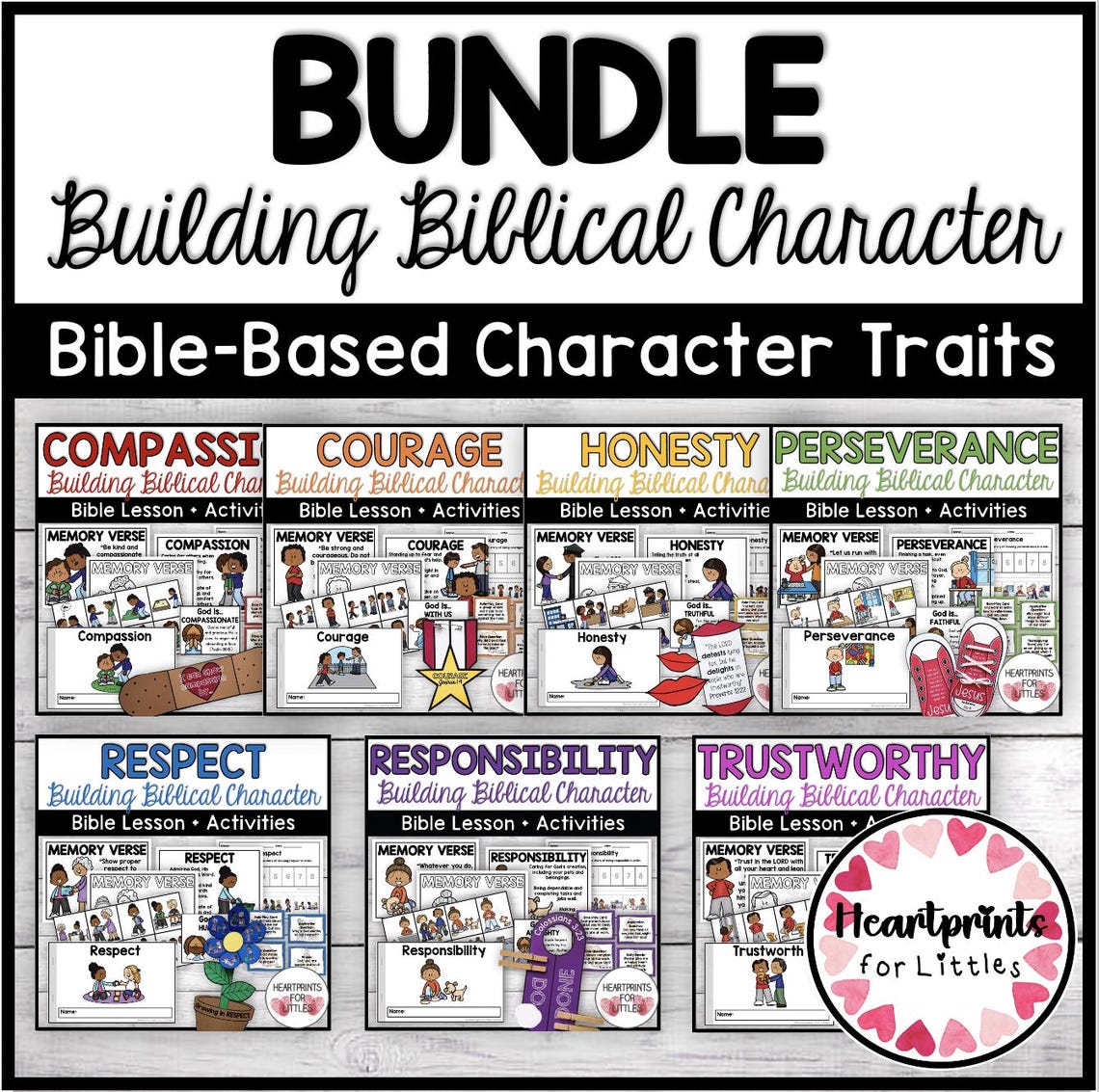 Building Biblical Character Lessons Bundle: Homeschool, Christian, and ...