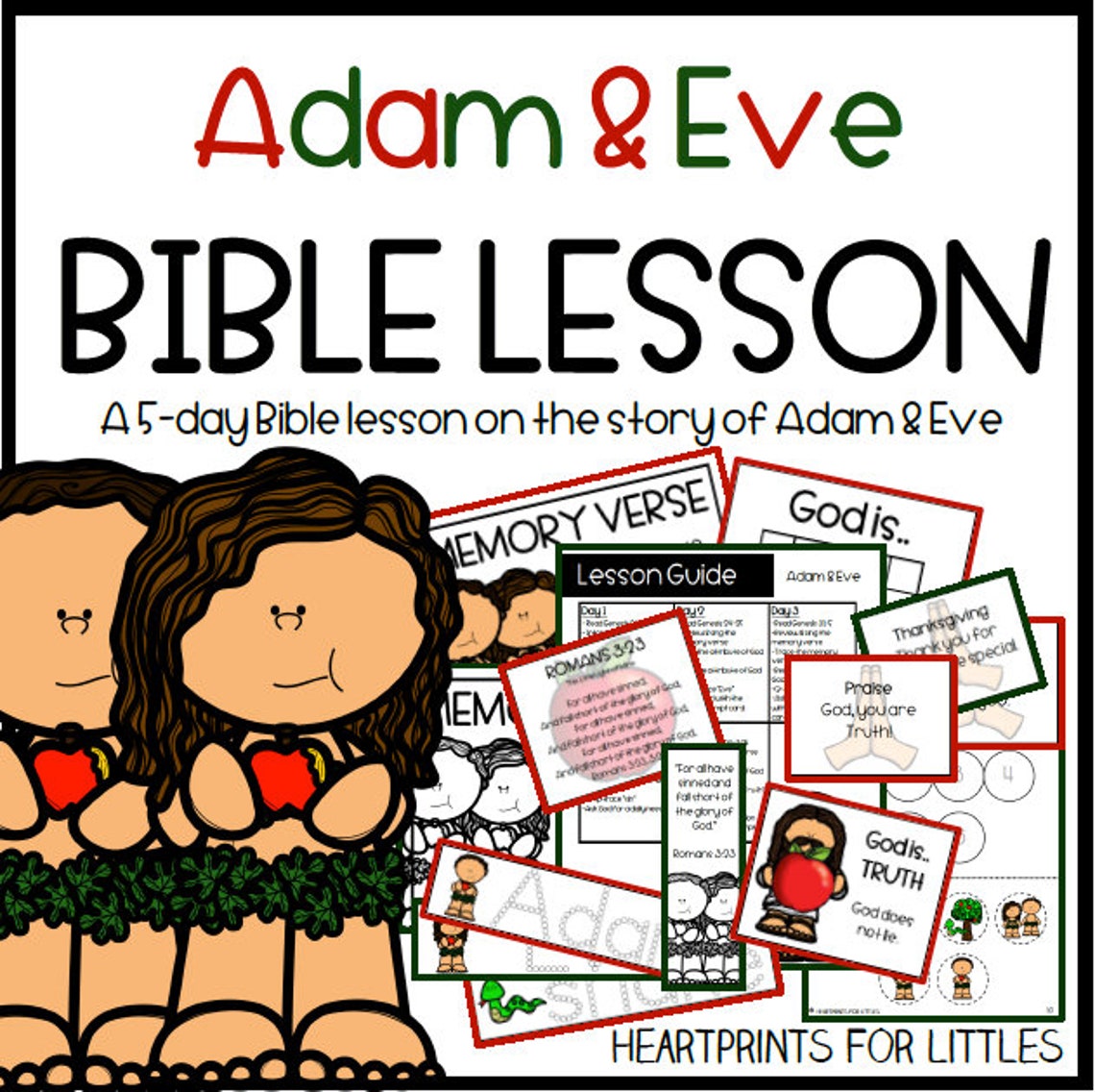 Adam and Eve Bible Story Bundle 5-day Bible Lesson - Etsy
