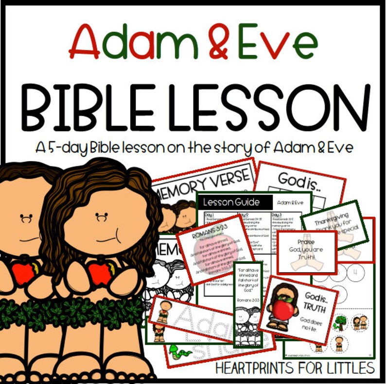 Adam and Eve Bible Story Bundle 5-day Bible Lesson - Etsy