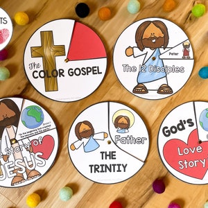 All About God and the Gospel Bible Wheel Craft Bundle, Bible Activities ...