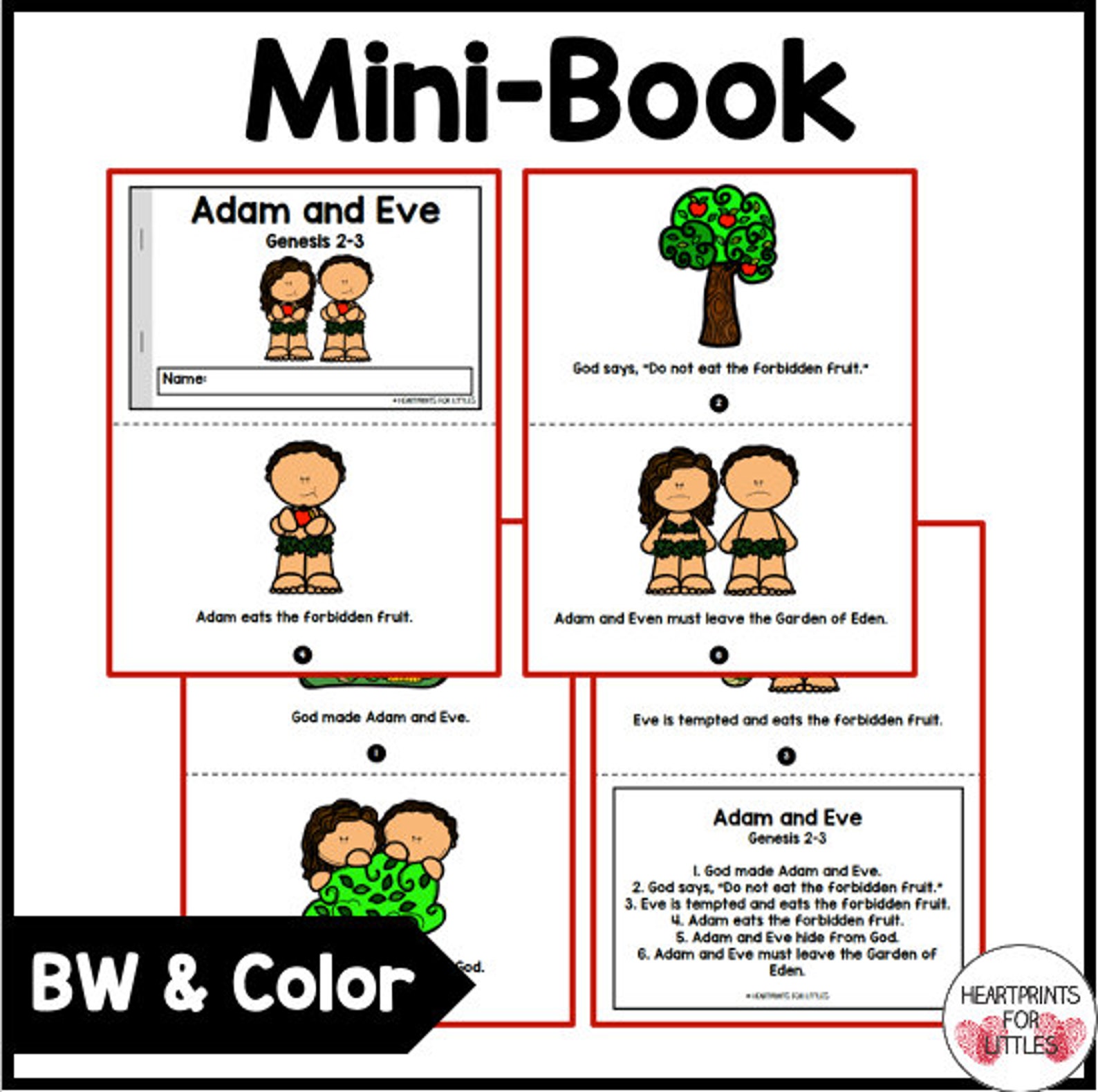 Adam and Eve Bible Story Sequencing Activities for Kids - Etsy