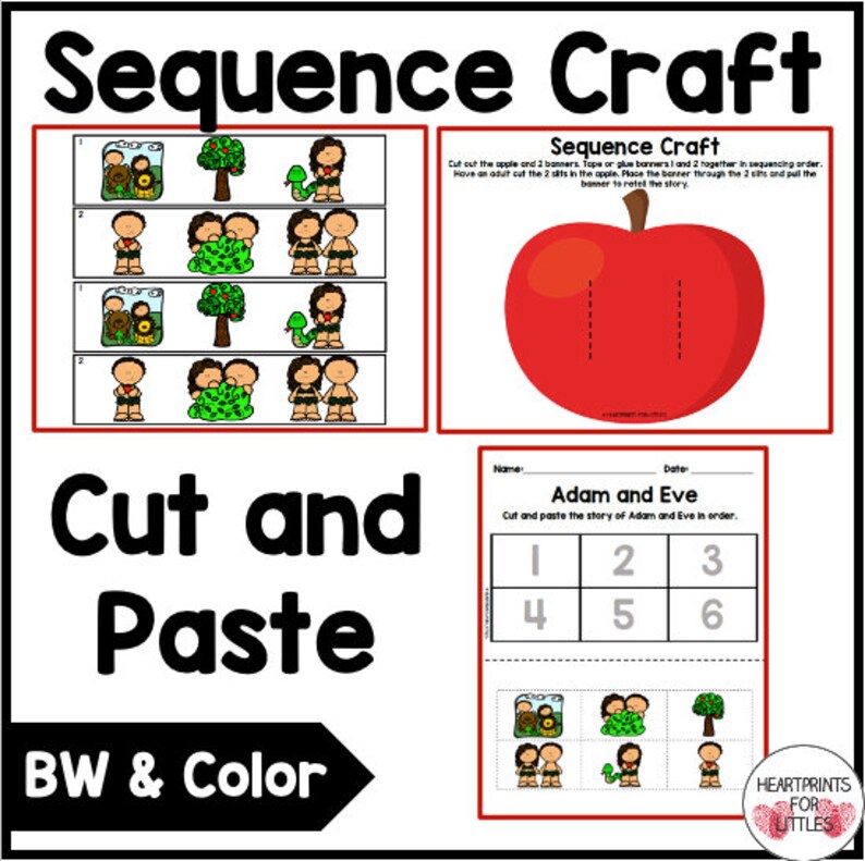 Adam and Eve Bible Story Sequencing Activities for Kids - Etsy