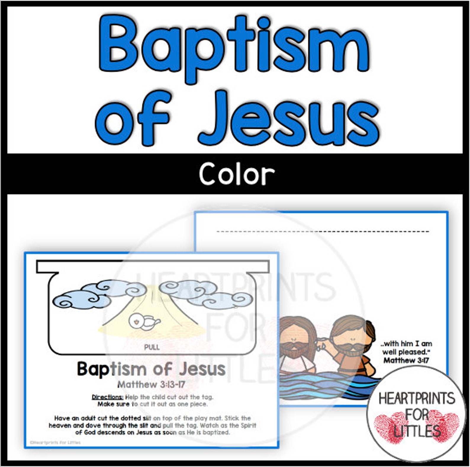 Baptism of Jesus Bible Craft, Sunday School Activity and Craft (digital ...