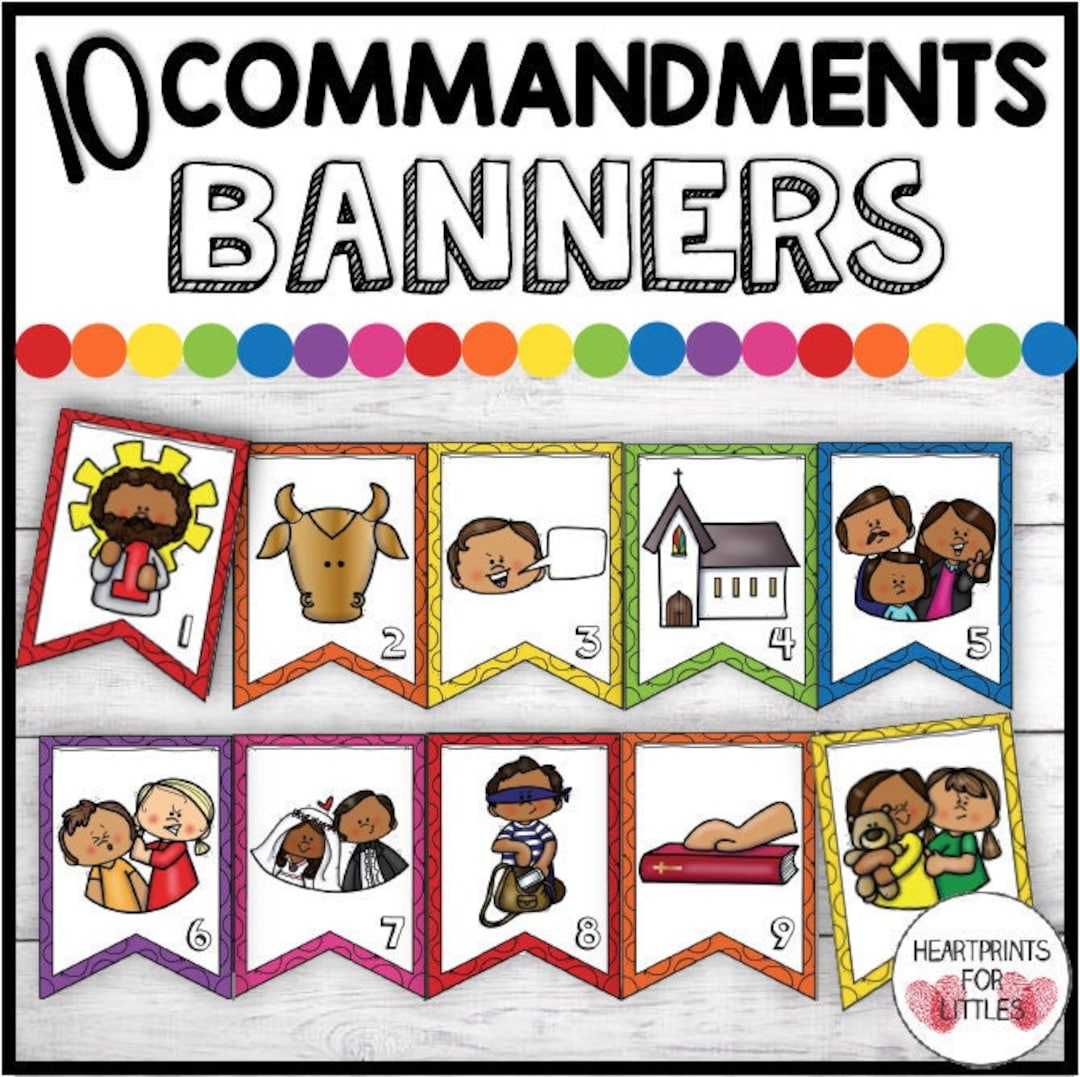 10 Commandments Classroom Banners, 10 Commandments Posters, Bible ...