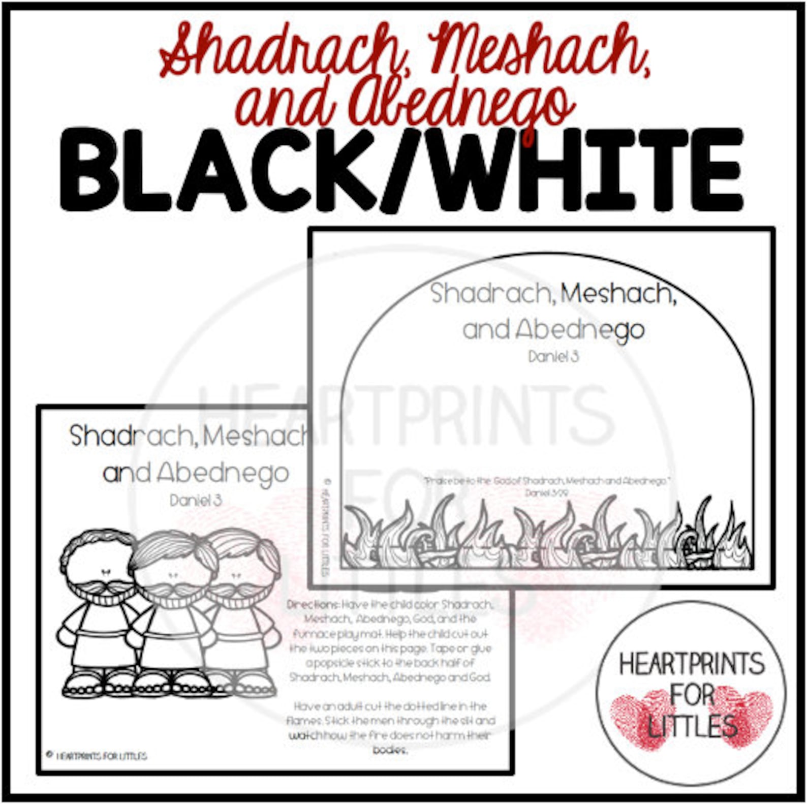 Shadrach Meshach and Abednego Bible Craft for Kids Sunday - Etsy
