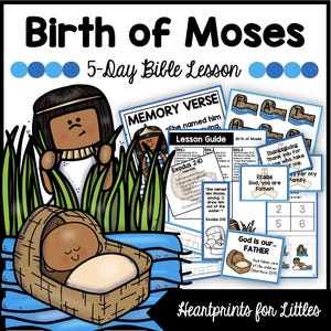 Birth of Moses Bible Story Bundle, Bible Story Activities, 1 FREE ...