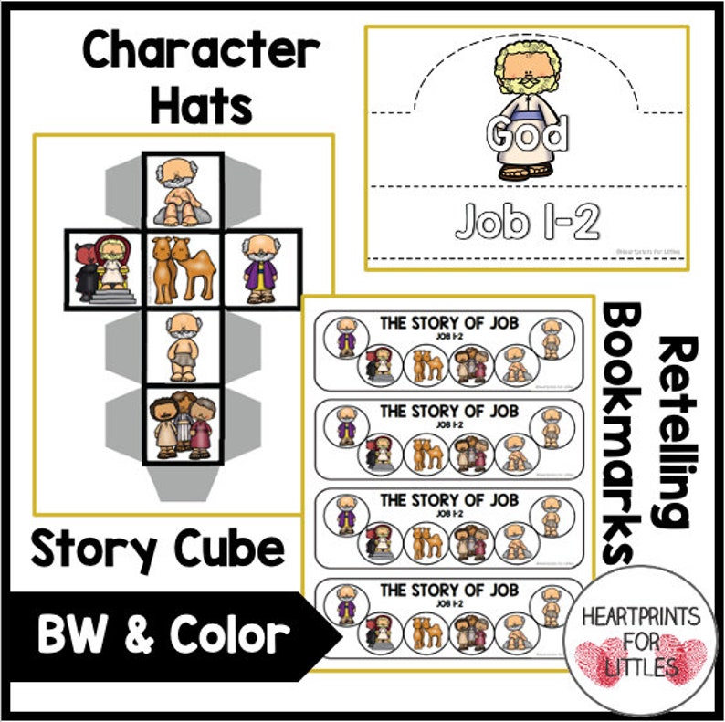 The Story of Job Retelling Activities for Kids Homeschool - Etsy