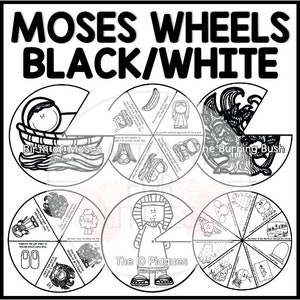 Moses Bible Story Wheel Bundle, Bible Crafts, Bible Spinners, Sunday ...