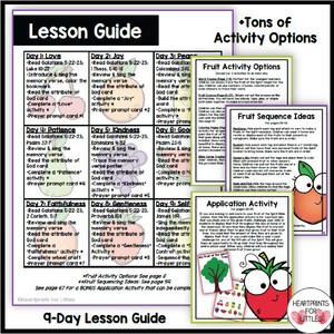 Fruits of the Spirit 9-day Bible Lesson, Homeschool Activities, Sunday ...