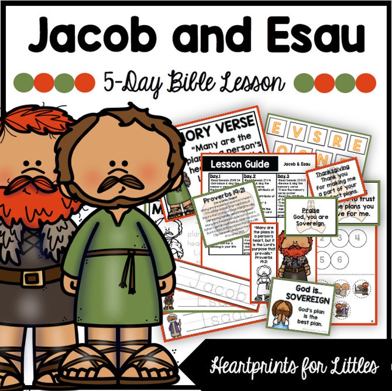Jacob and Esau Bible Story Bundle 5-day Bible Lesson - Etsy