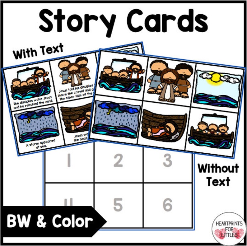Jesus Calms the Storm Bible Story Sequencing Activities for - Etsy