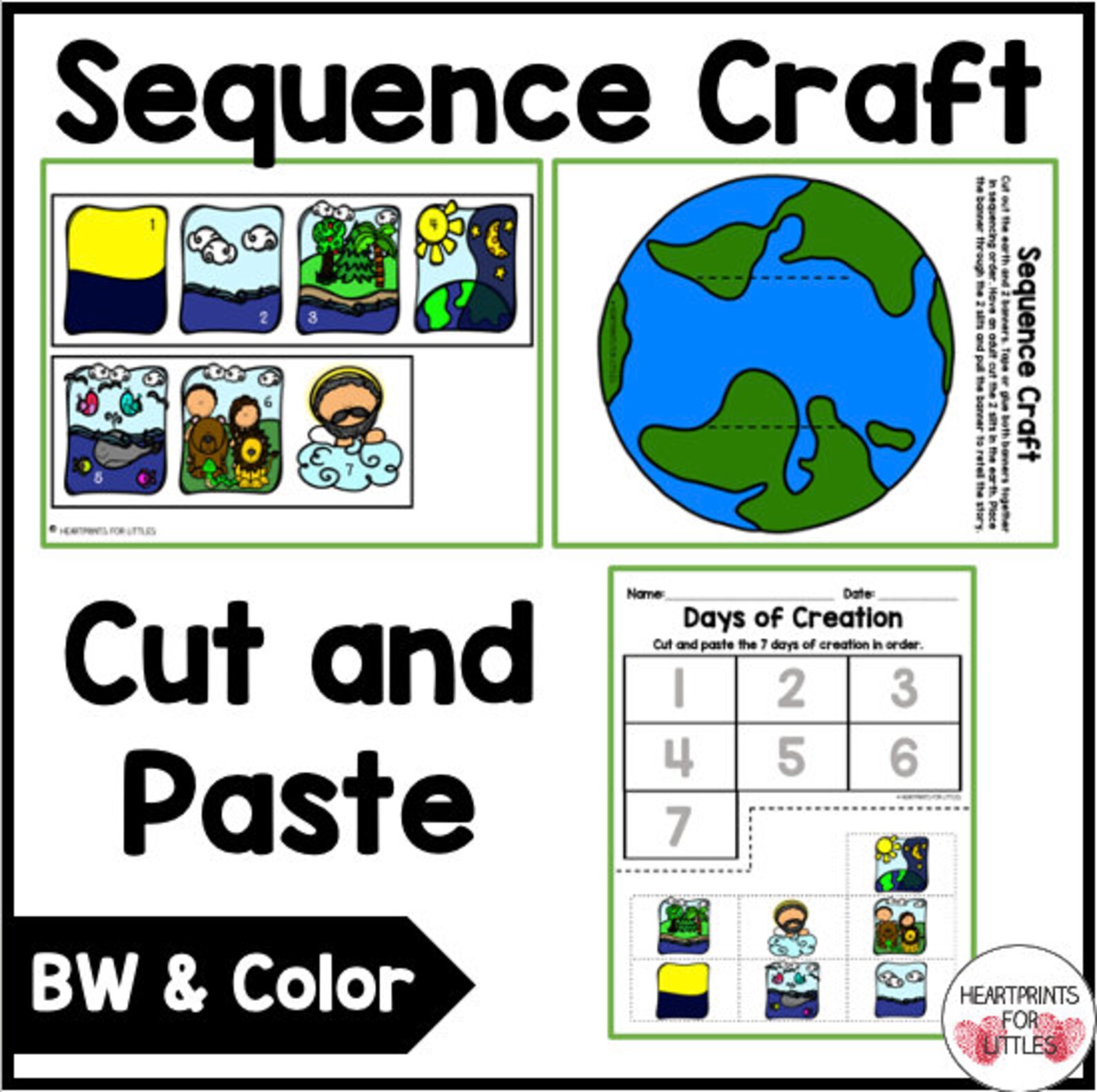 Days of Creation Bible Story Sequencing Activities for Kids - Etsy Canada